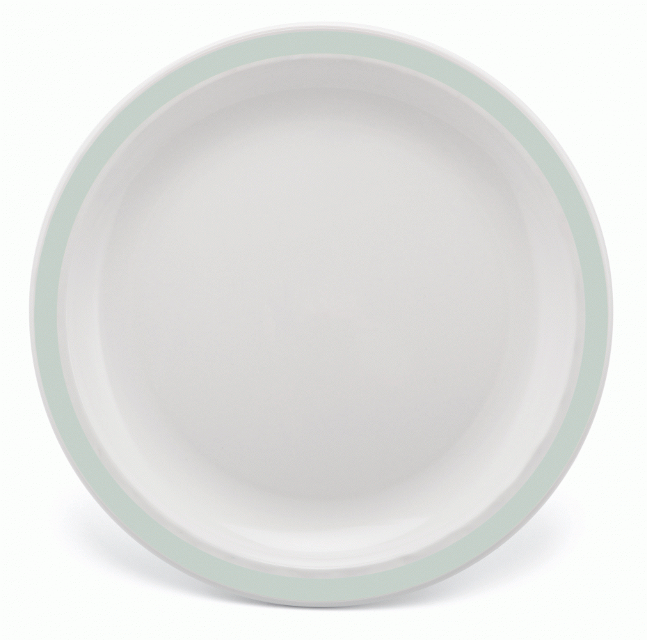 Small Duo Plate - 17cm - Solid Colour Rim - Harfield Tableware