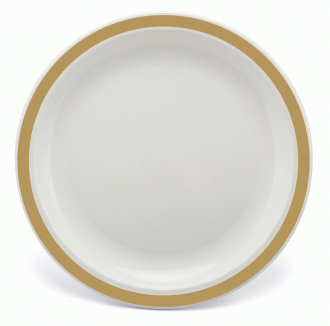 Large Duo Plate - 23cm - Solid Colour Rim - Harfield Tableware