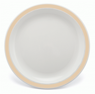 Large Duo Plate - 23cm - Solid Colour Rim - Harfield Tableware