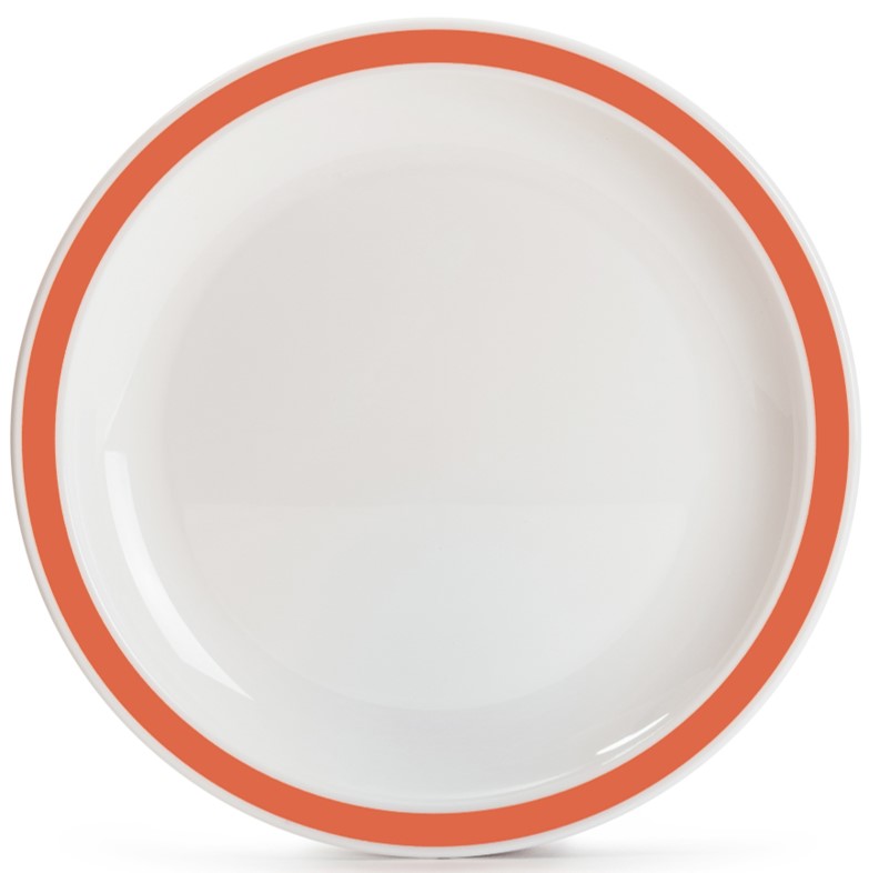 Large Duo Plate - 23cm - Solid Colour Rim - Harfield Tableware
