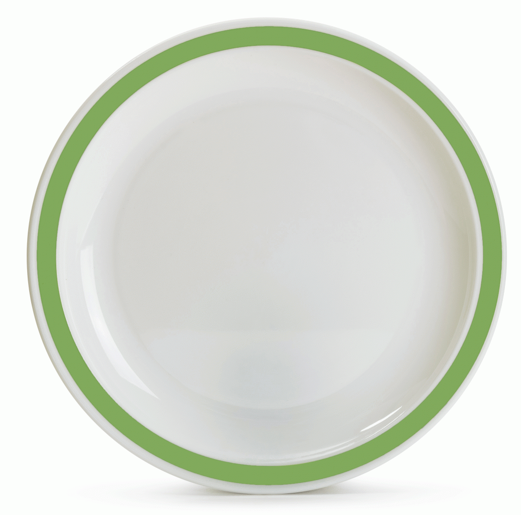 Small Duo Plate - 17cm - Solid Colour Rim - Harfield Tableware