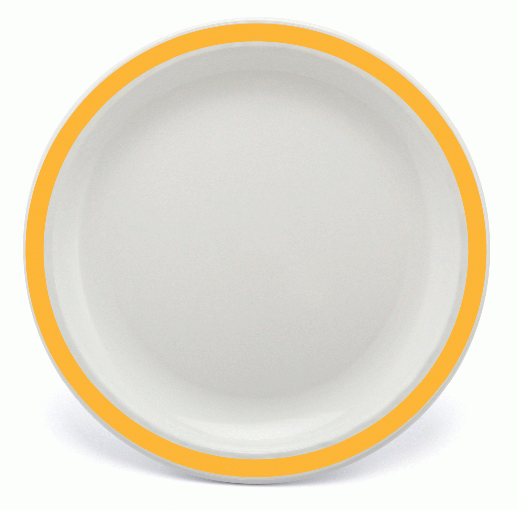 Small Duo Plate - 17cm - Solid Colour Rim - Harfield Tableware