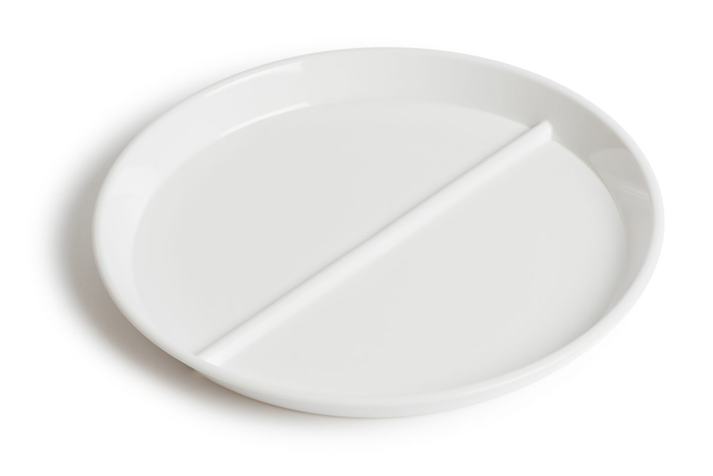 2 Compartment Plate - White - 23cm • Harfield Tableware