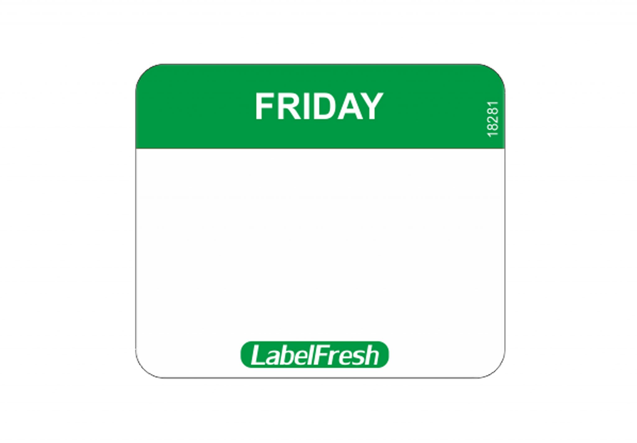 Weekly Easy Labels - Removable - 1000 per roll - Harfield Tableware