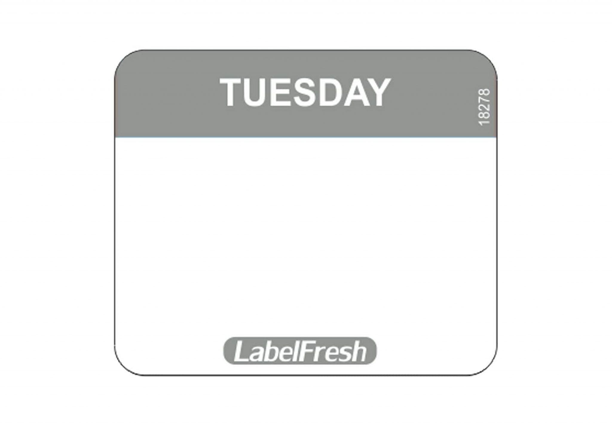 Weekly Easy Labels - Removable - 1000 per roll - Harfield Tableware