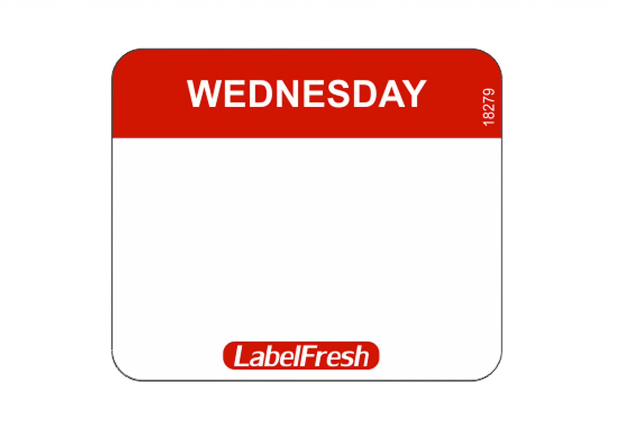 Weekly Easy Labels - Removable - 1000 per roll - Harfield Tableware