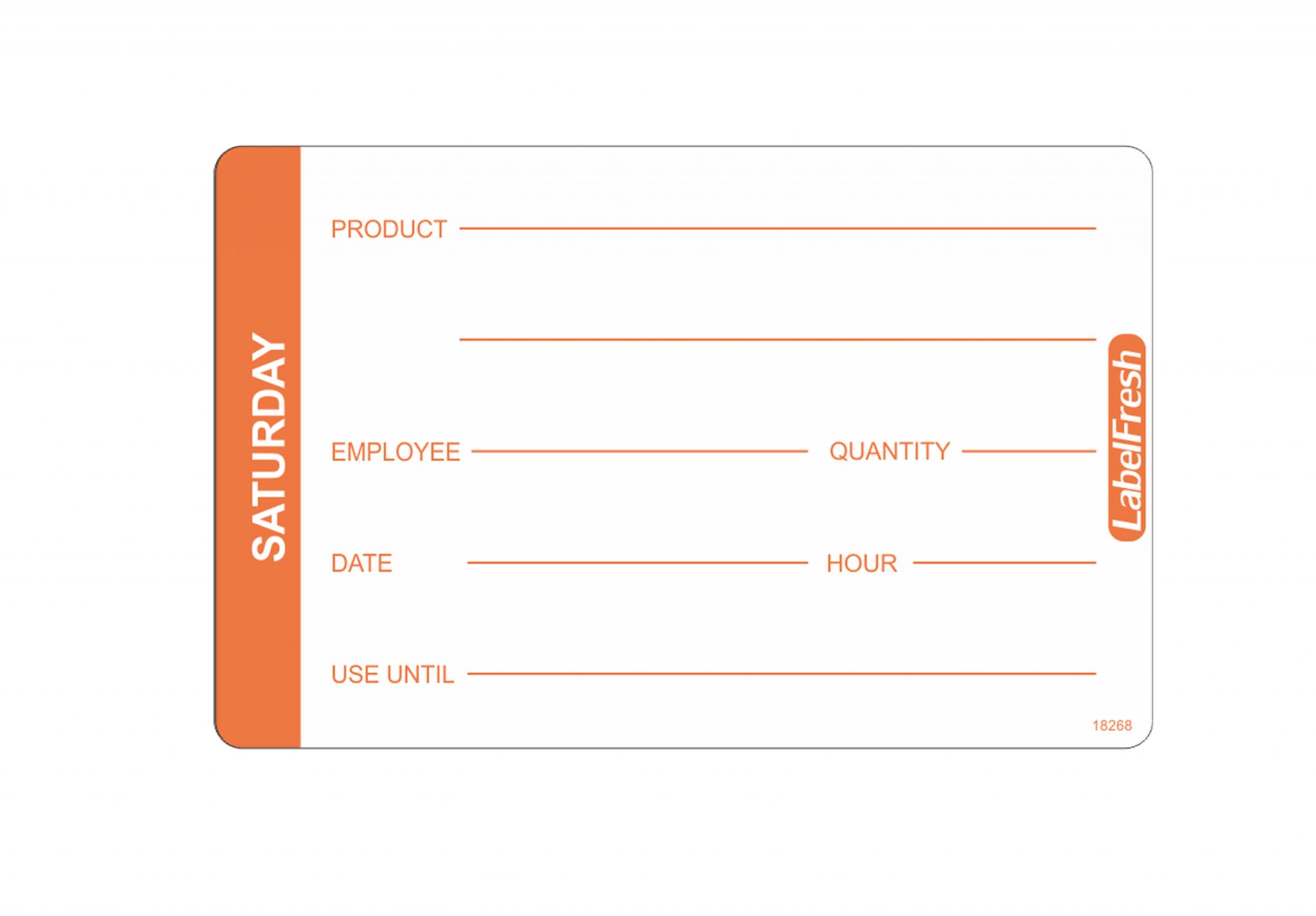 Weekly Pro Labels - Removable - 500 per roll - Harfield Tableware