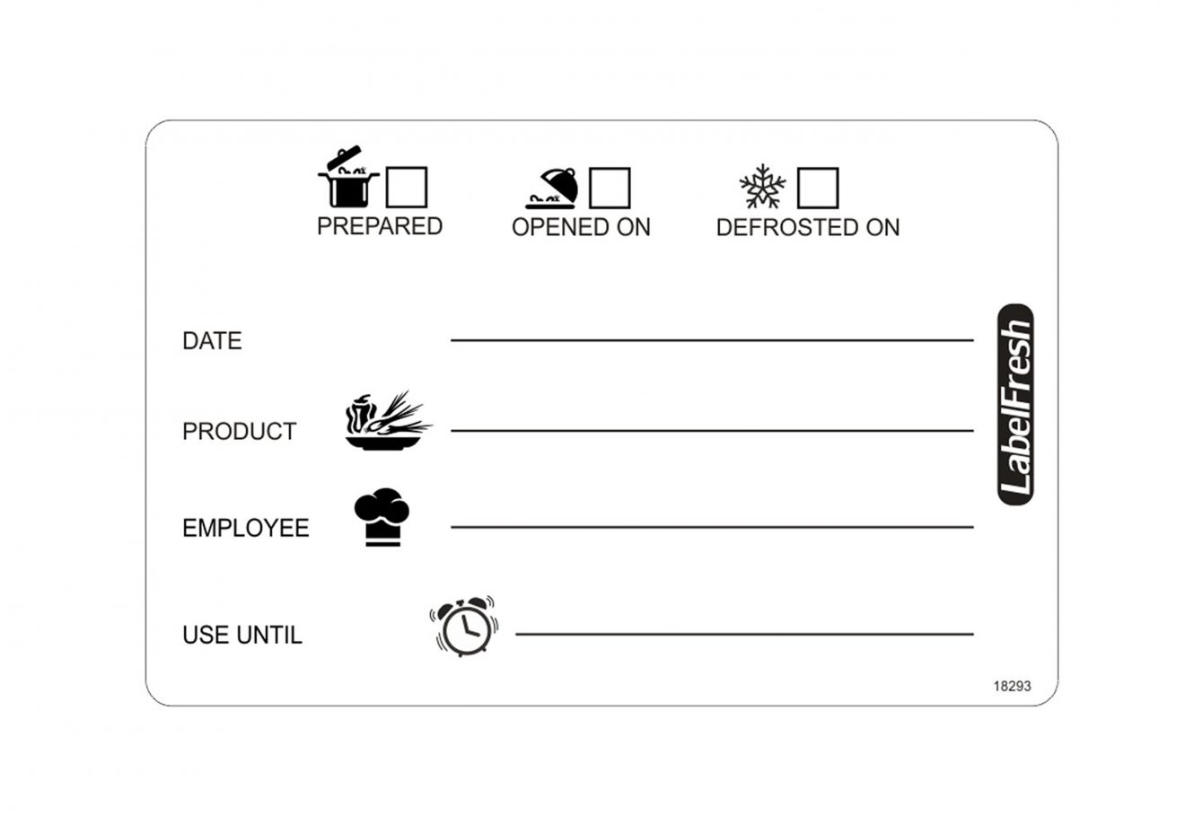 Universal Food Labels - 500 per roll • Harfield Tableware