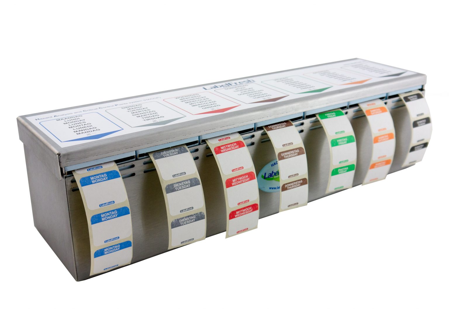 Weekly Label Dispenser - Stainless Steel • Harfield Tableware
