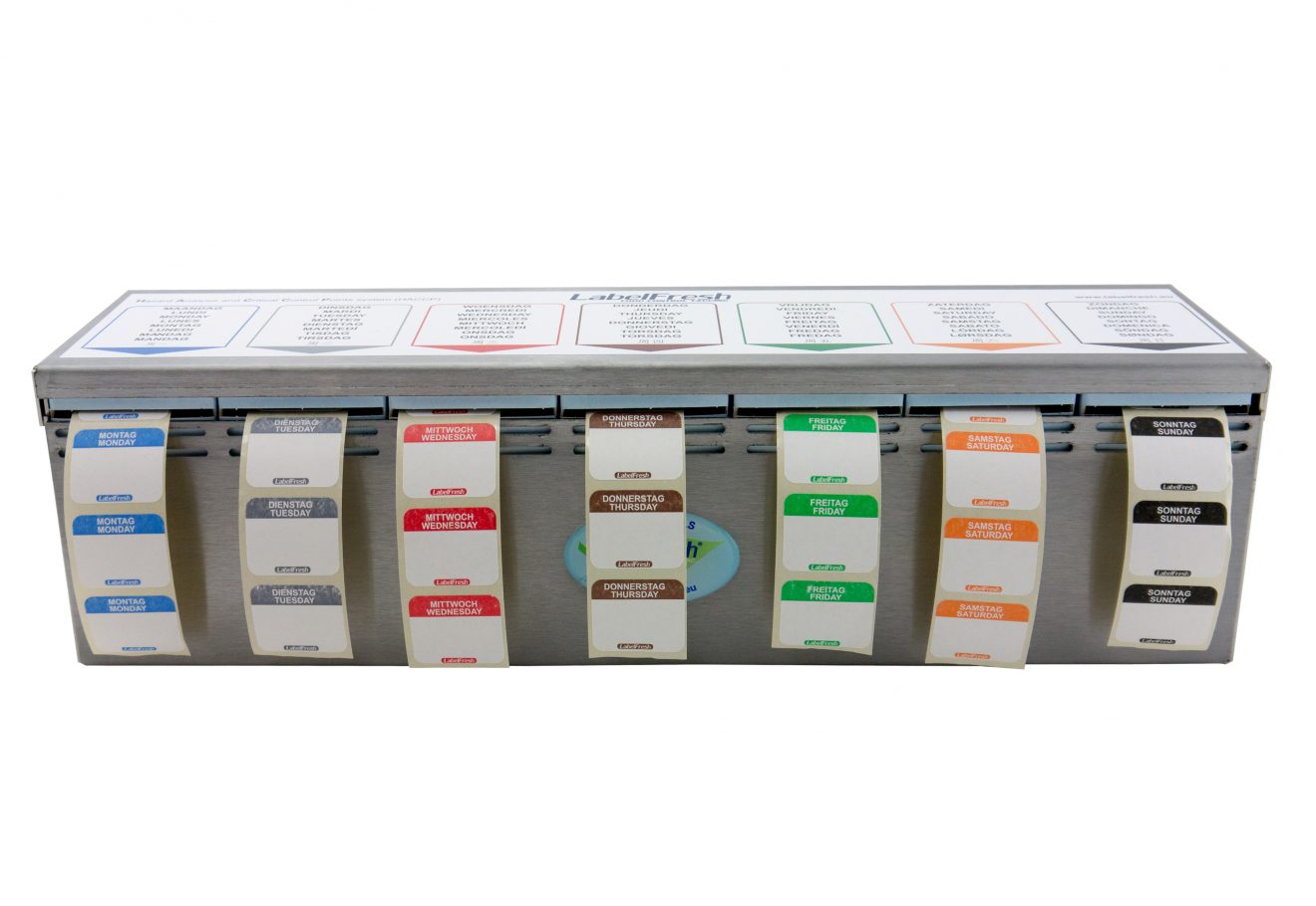 Weekly Pro Label Dispenser - Stainless Steel • Harfield Tableware