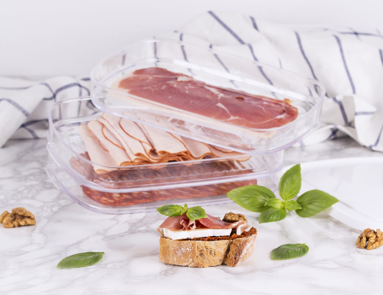 Meat Box - 3 Compartment Container • Harfield Tableware