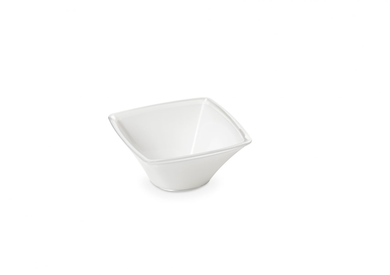 Small Square Display Bowl - White Acrylic - 500ml • Harfield Tableware